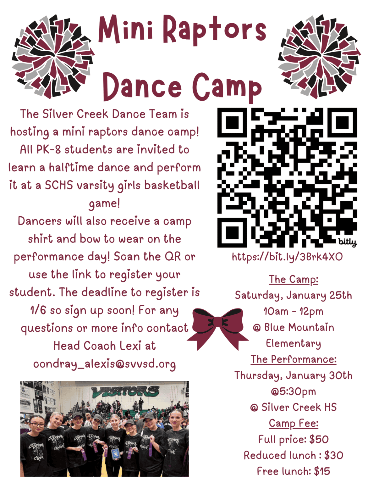 Mini Raptors Dance Camp – Coal Ridge Middle School